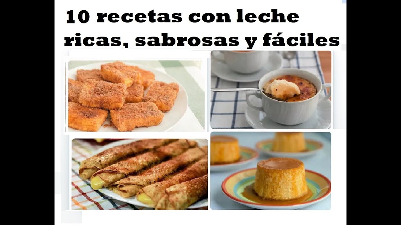 🥛10 Recetas con leche🐮☁️🥛🍓˖⁺｡˚⋆˙♥️que son ricas, sabrosas y fáciles🐮☁️🥛 ...