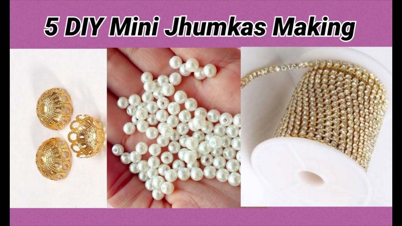 5 DIY mini jhumkas making without jhumka base - YouTube
