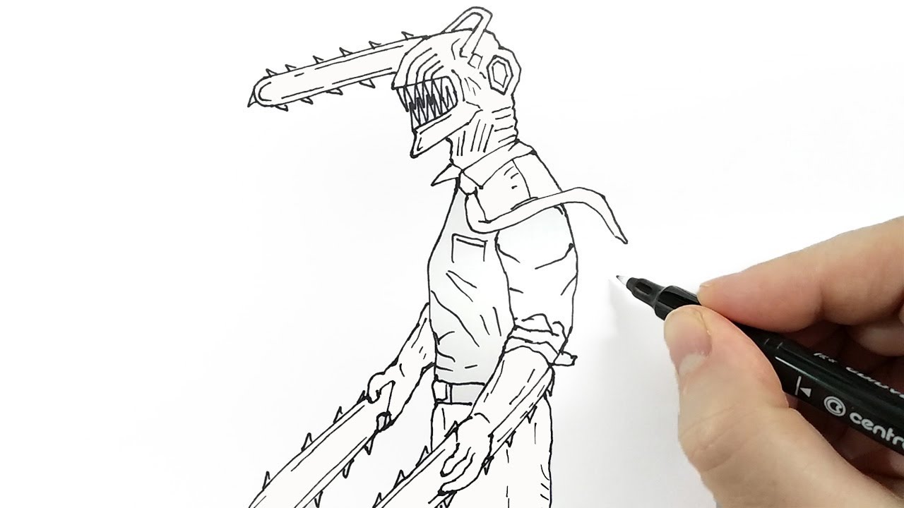 How to draw a Chainsaw Man - YouTube