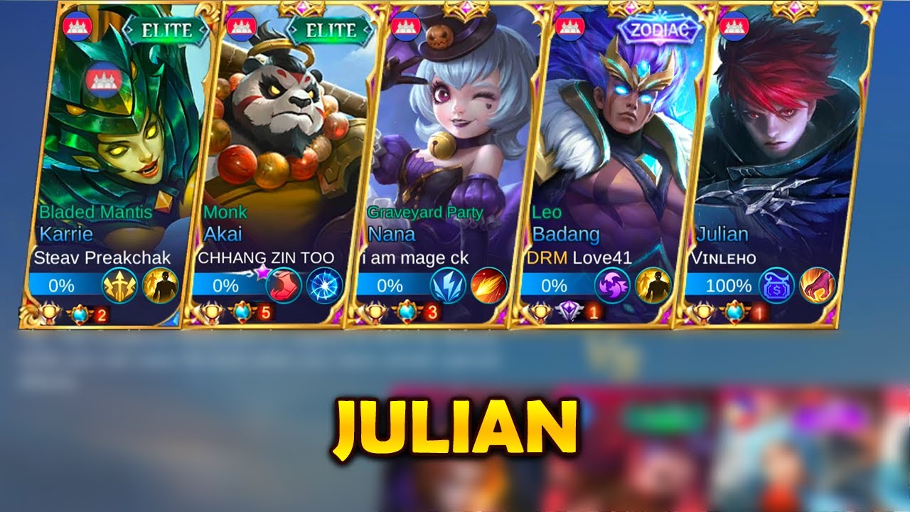 5 TOP vs 5 TOP | SUPREME Julian Top 1 Global | MLBB - YouTube
