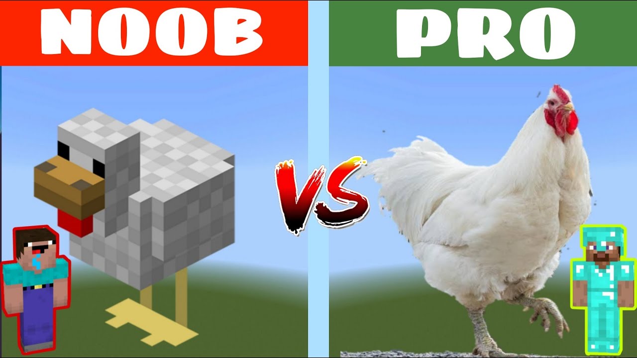Minecraft Pixel Art (Noob Vs hacker) chicken - YouTube