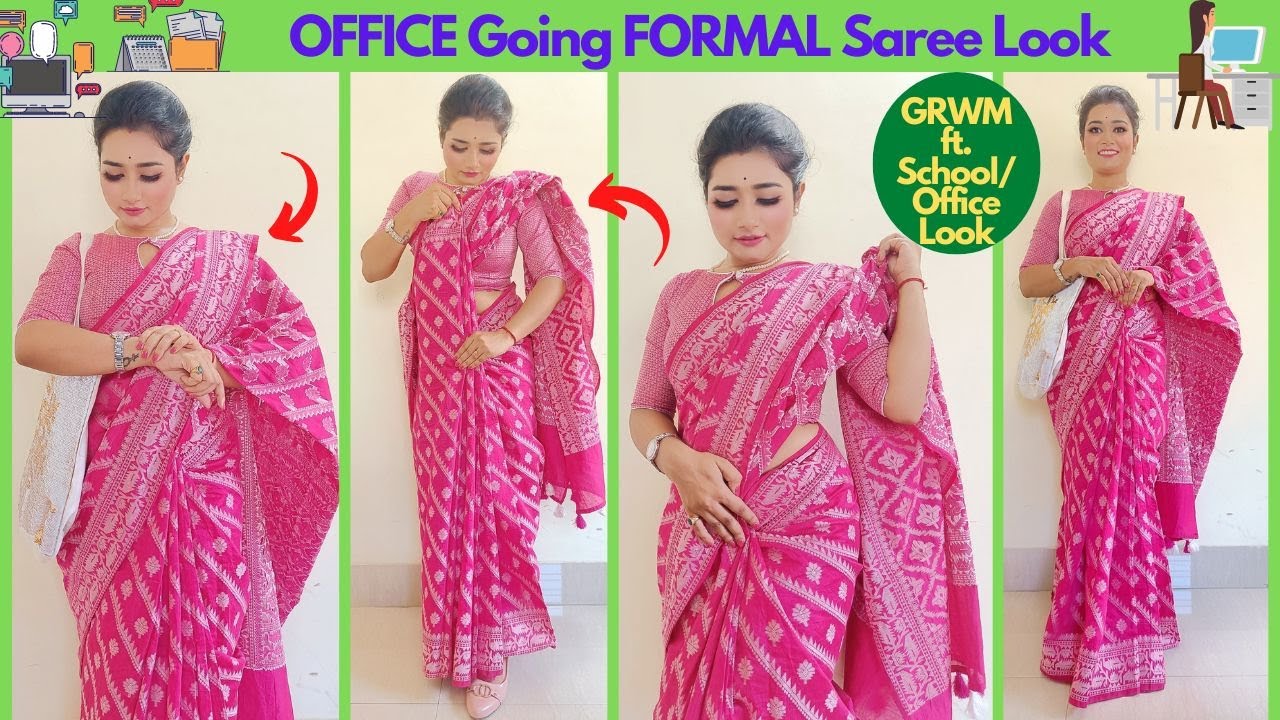 Office Look Saree | How to Wear Saree for School and Office Work | Tips ...