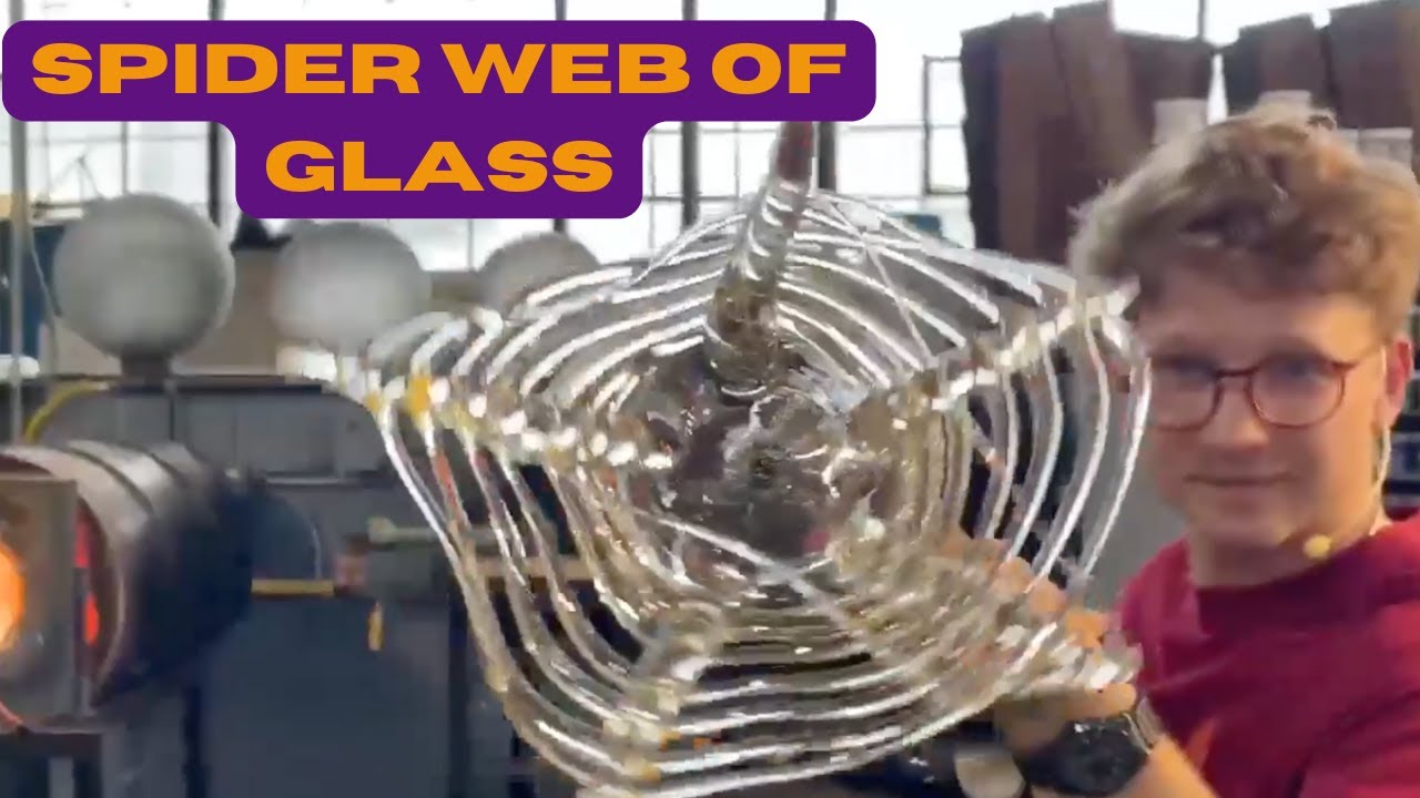 Glass Blowing: Spider Webs of Glass and Lantern Pumpkins - YouTube