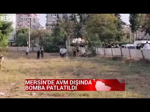 MERSİN'DE AVM DIŞINDA SES BOMBASI PATLATILDI