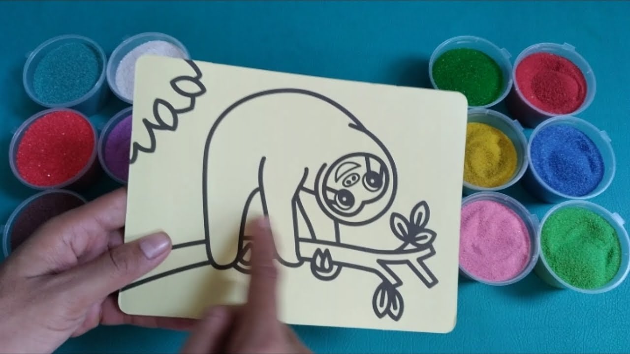 Paint and color sloths properly and correctly coloring for children ...