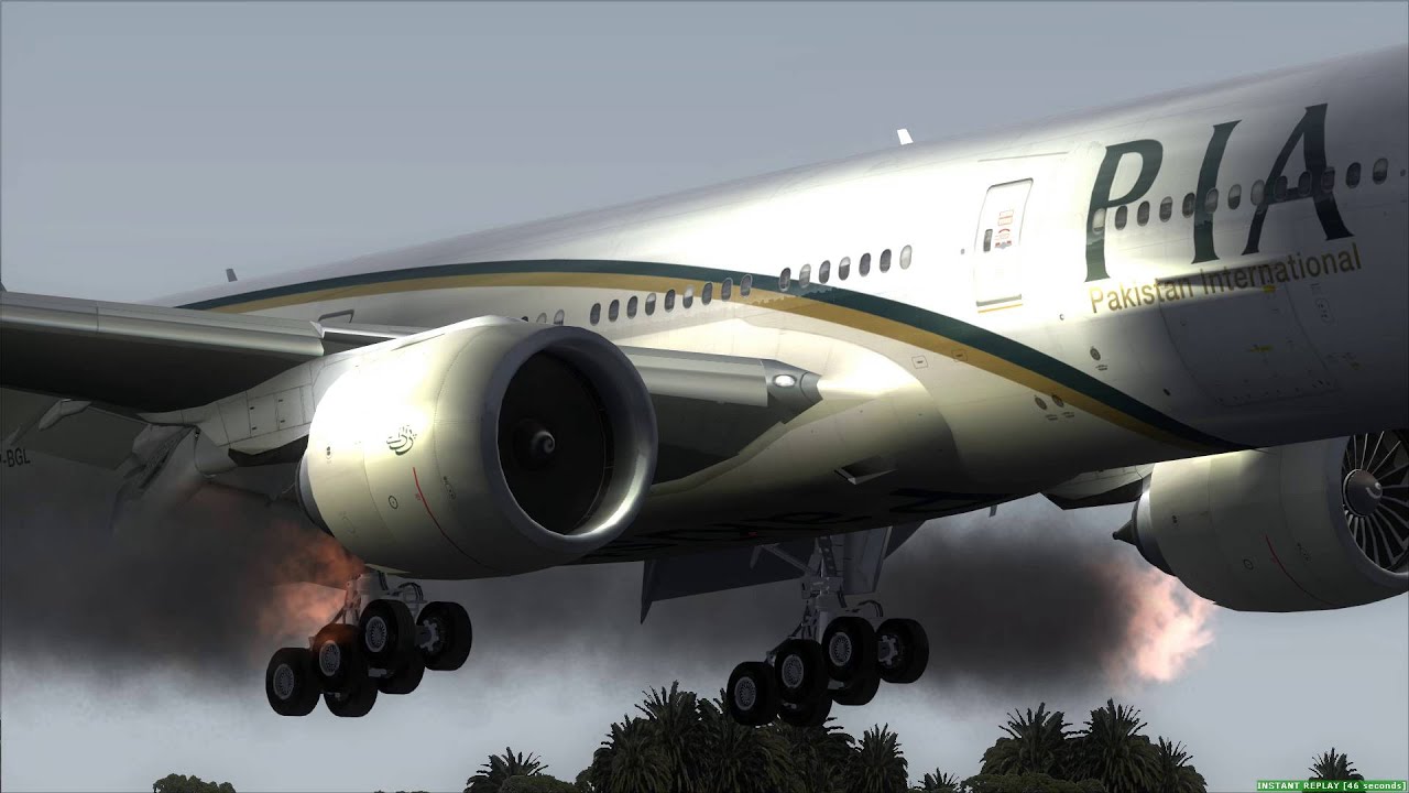 Old PIA 777-200ER Emergency Landing Bahrain [Engine Fire] - YouTube