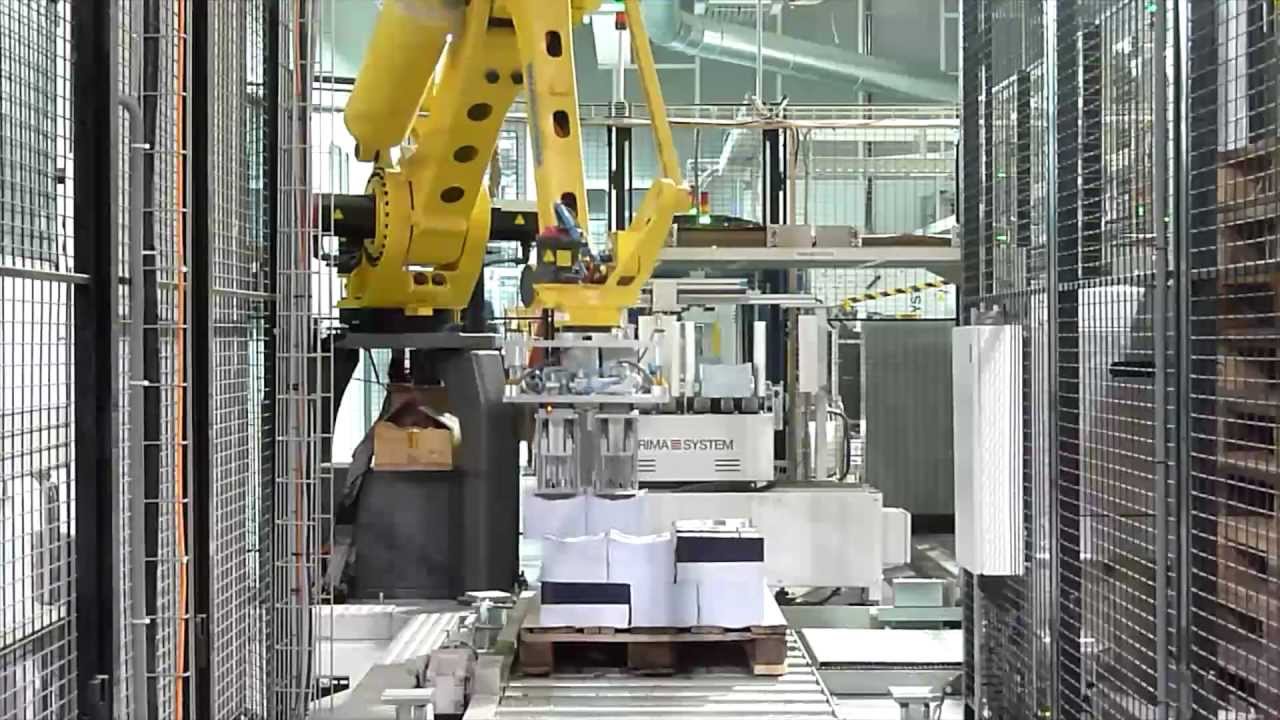 RIMA-SYSTEM Retail operation, trimming, stacking & robot behind 64p ...