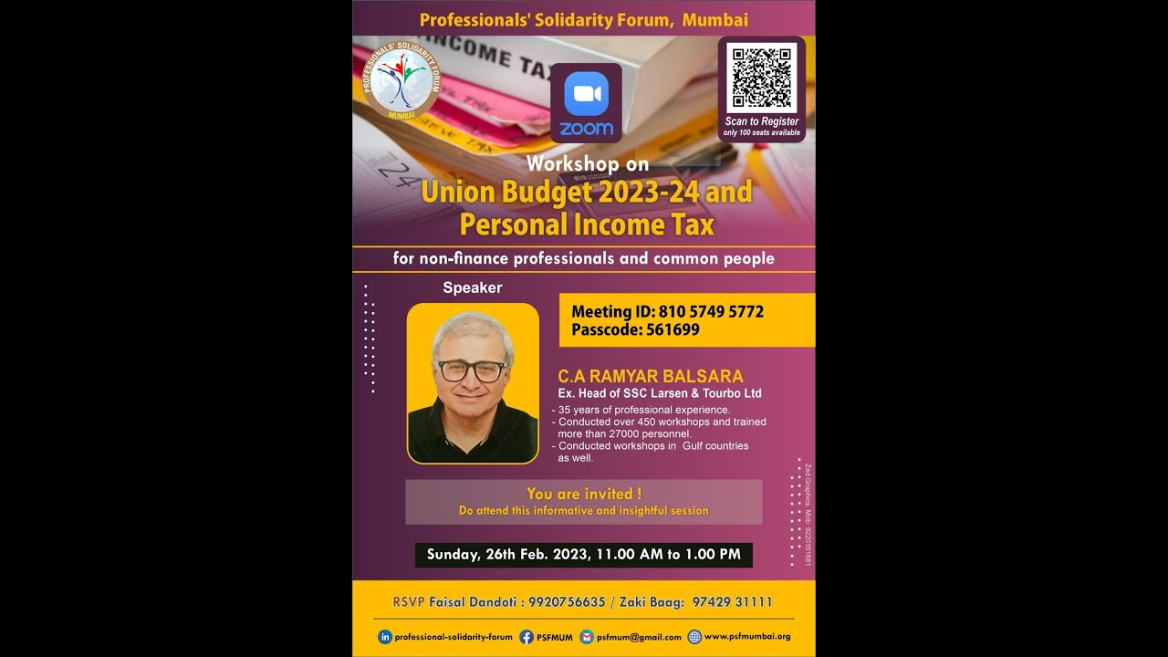 PSF - Union Budget 2023-24 & Personal Income Tax - YouTube