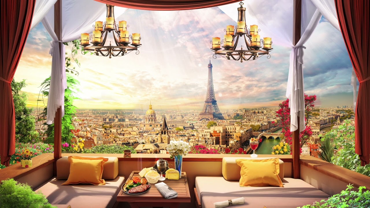 Paris Rooftop Ambience with Relaxing Jazz - YouTube