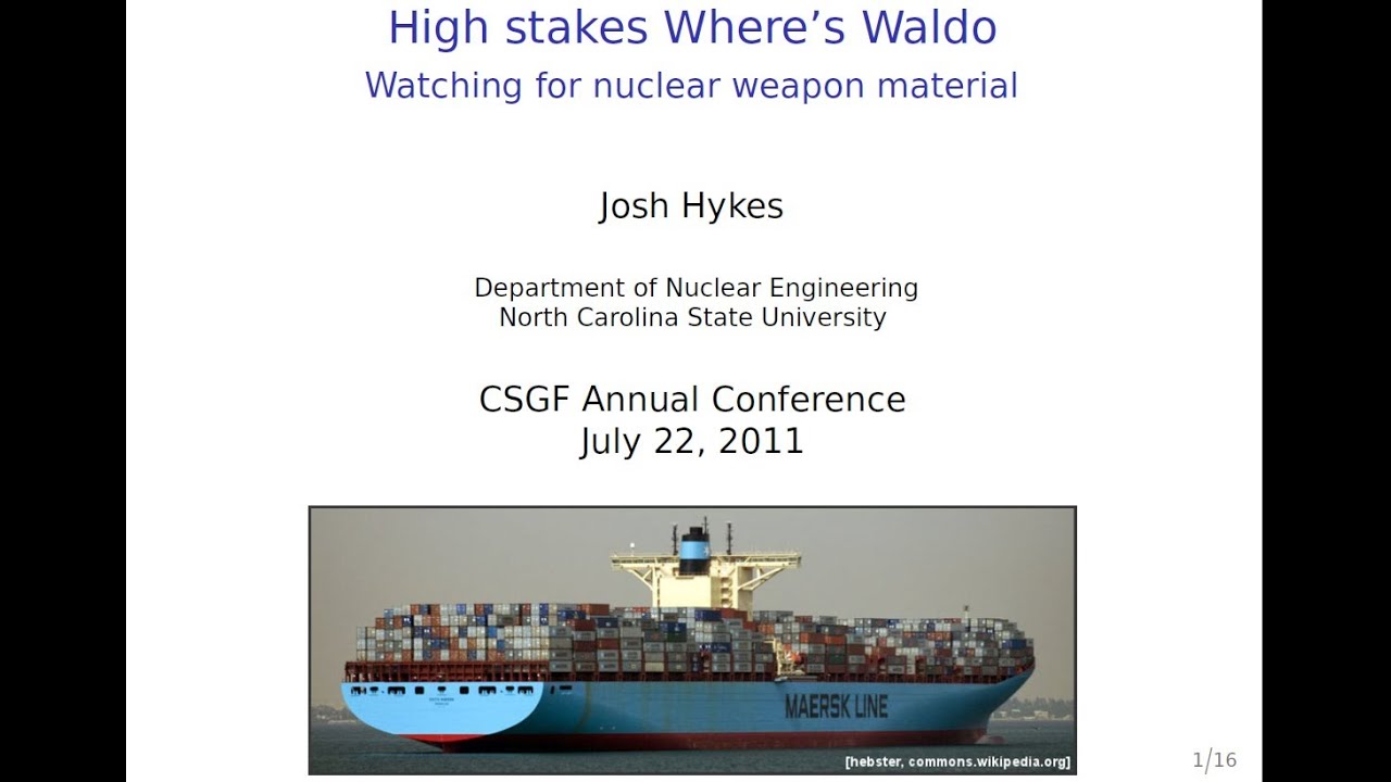 DOE CSGF 2011: High stakes where's Waldo: watching for nuclear weapon ...