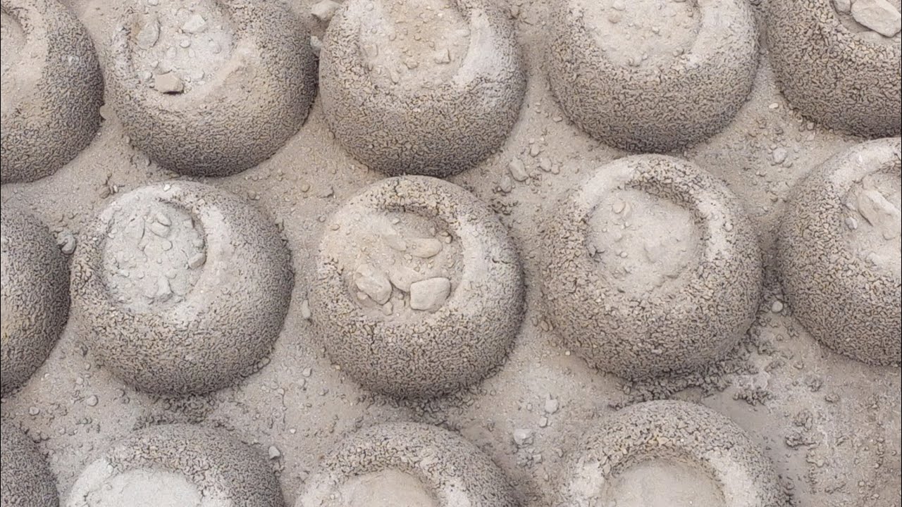 ASMR :New-Floor Crumbling and very crunchy Grainy concrete powder ...