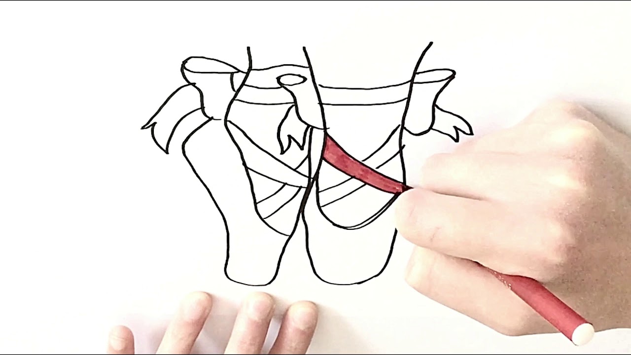 HOW TO DRAW A PAIR OF BALLET SHOES - YouTube