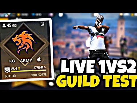 FREE FIRE GUILD TEST LIVE 1VS2 | GUILD TESTING | LIVE GUILD TEST FF 🔥 # ...