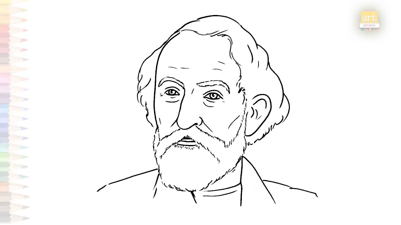 Bartolome Mitre drawing easy | Portrait drawings | How to draw ...