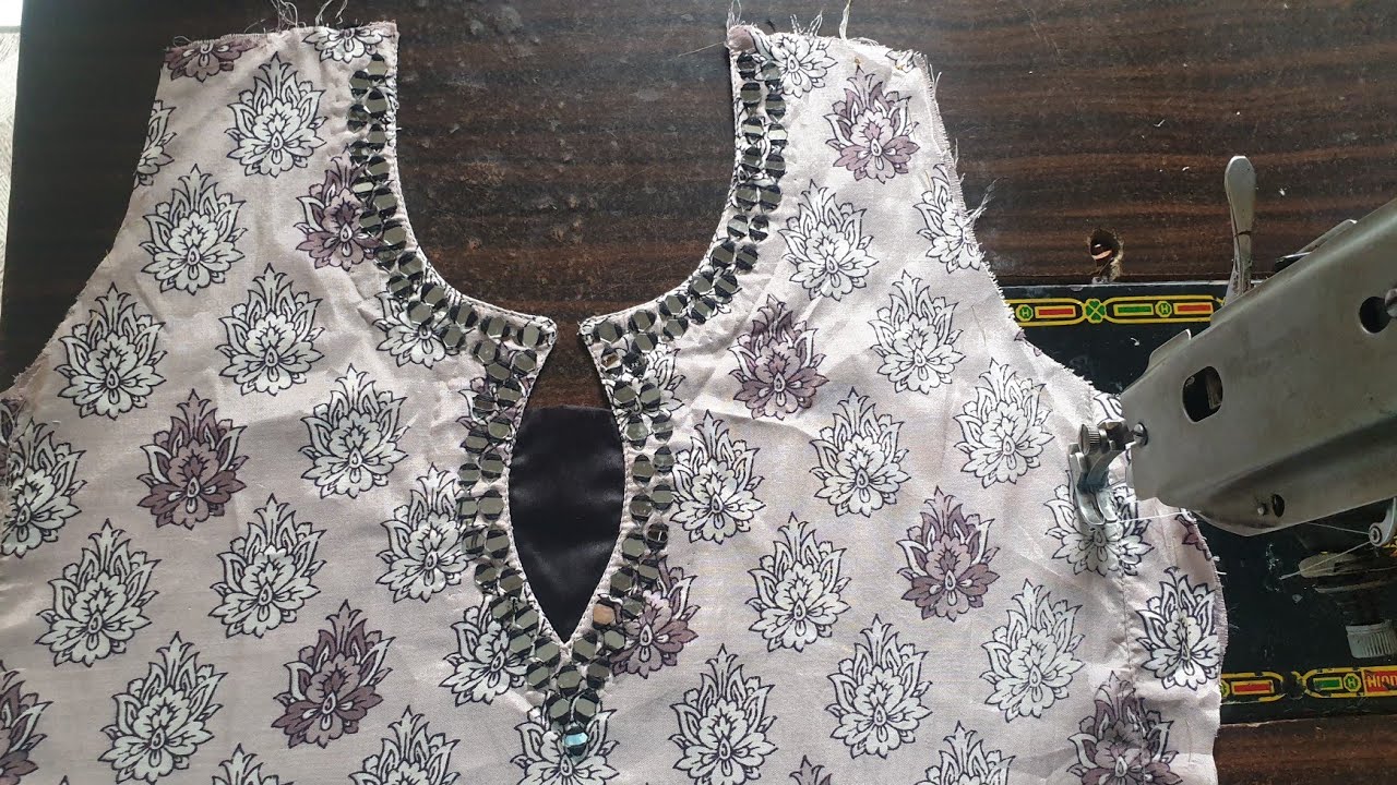 Easy neck embroidery/ hand work neck design | neck design cutting and ...