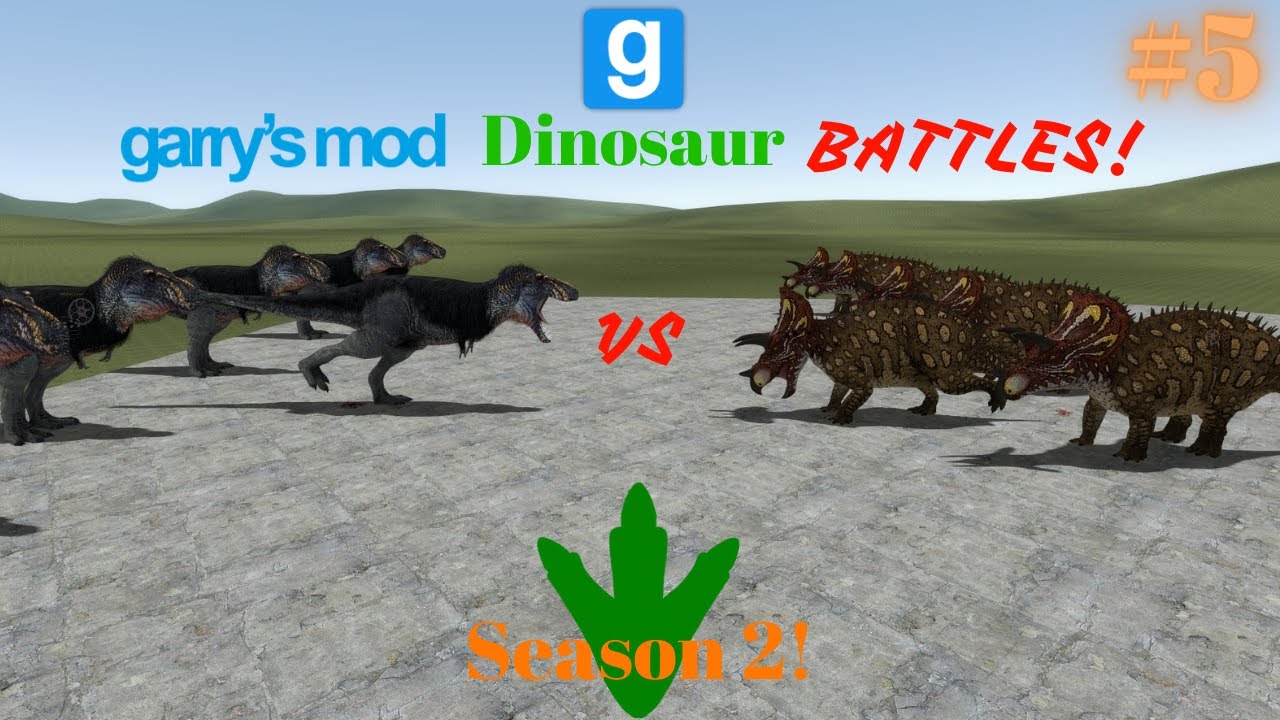 Gmod Dinosaur Battles Season 2: T-rex vs Triceratops REMATCH! - YouTube