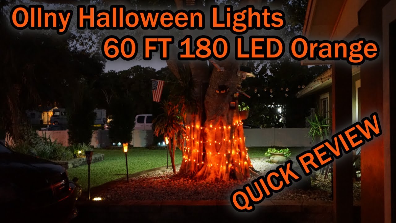 Ollny Halloween Lights Outdoor Indoor, 60 FT 180 LED Lights Orange ...