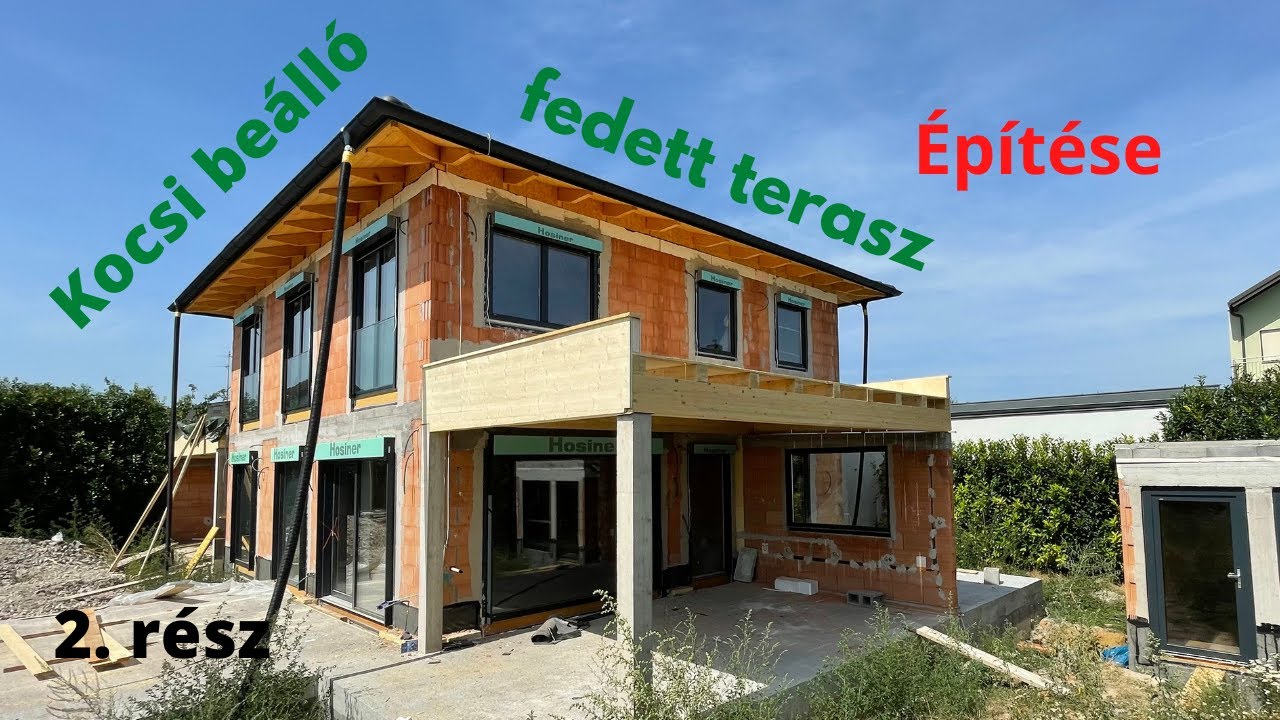Terasztető - kocsibeálló 2. rész - deszkázás és az attika fal ...
