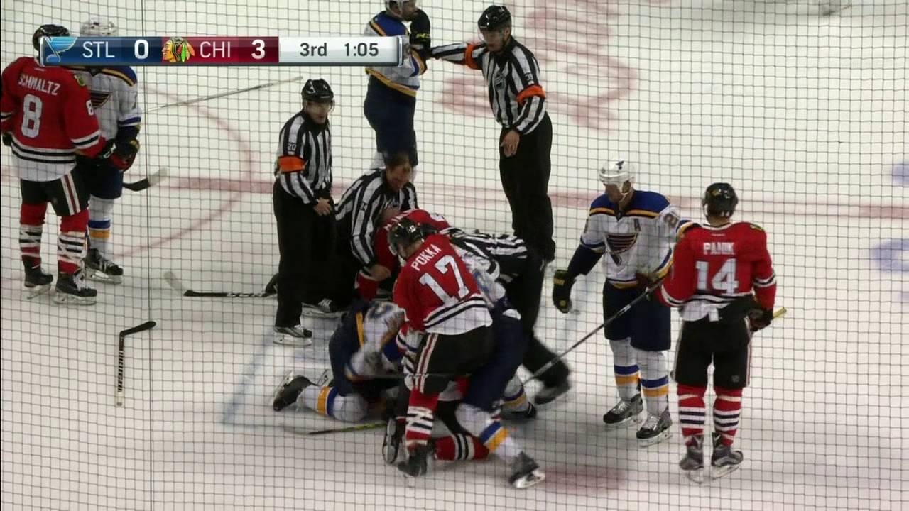 Hjalmarsson takes out Rattie with open ice head shot - YouTube