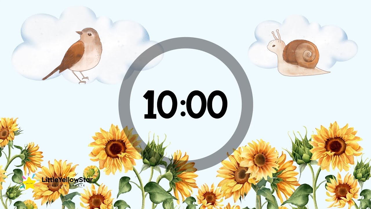 Sunflower Field – 10 Minutes Countdown Timer With Calm Music | Relaxing ...