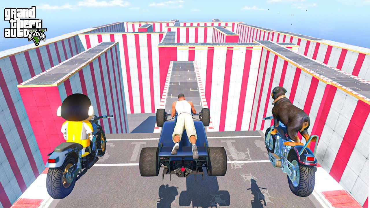 SHINCHAN AND FRANKLIN TRIED IMPOSSIBLE MAZE RAMP CHALLENGE IN GTA 5 ...