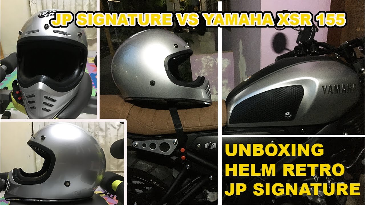 Unboxing Helmet Retro JP Signature Silver ; Pasangan pas untuk Yamaha ...