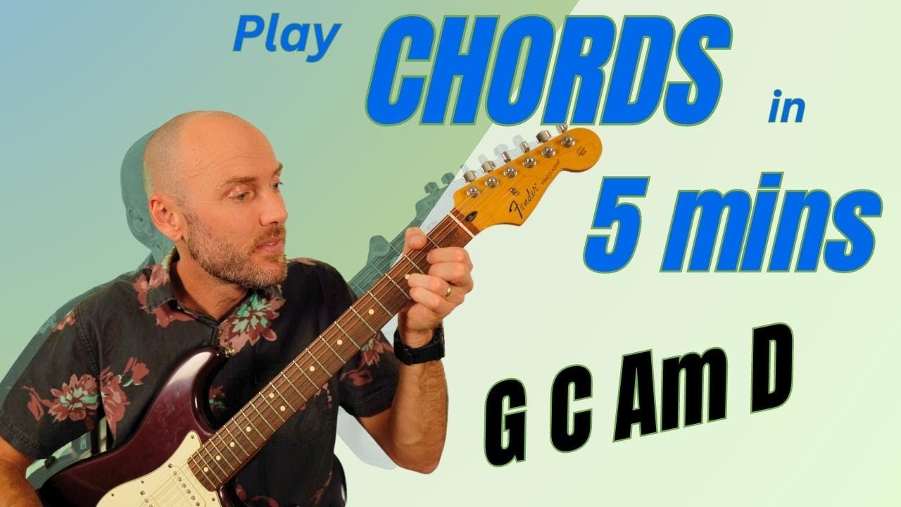 Guitar Chords For Beginners - G C Am D Practice - Easy - 80 Bpm - YouTube