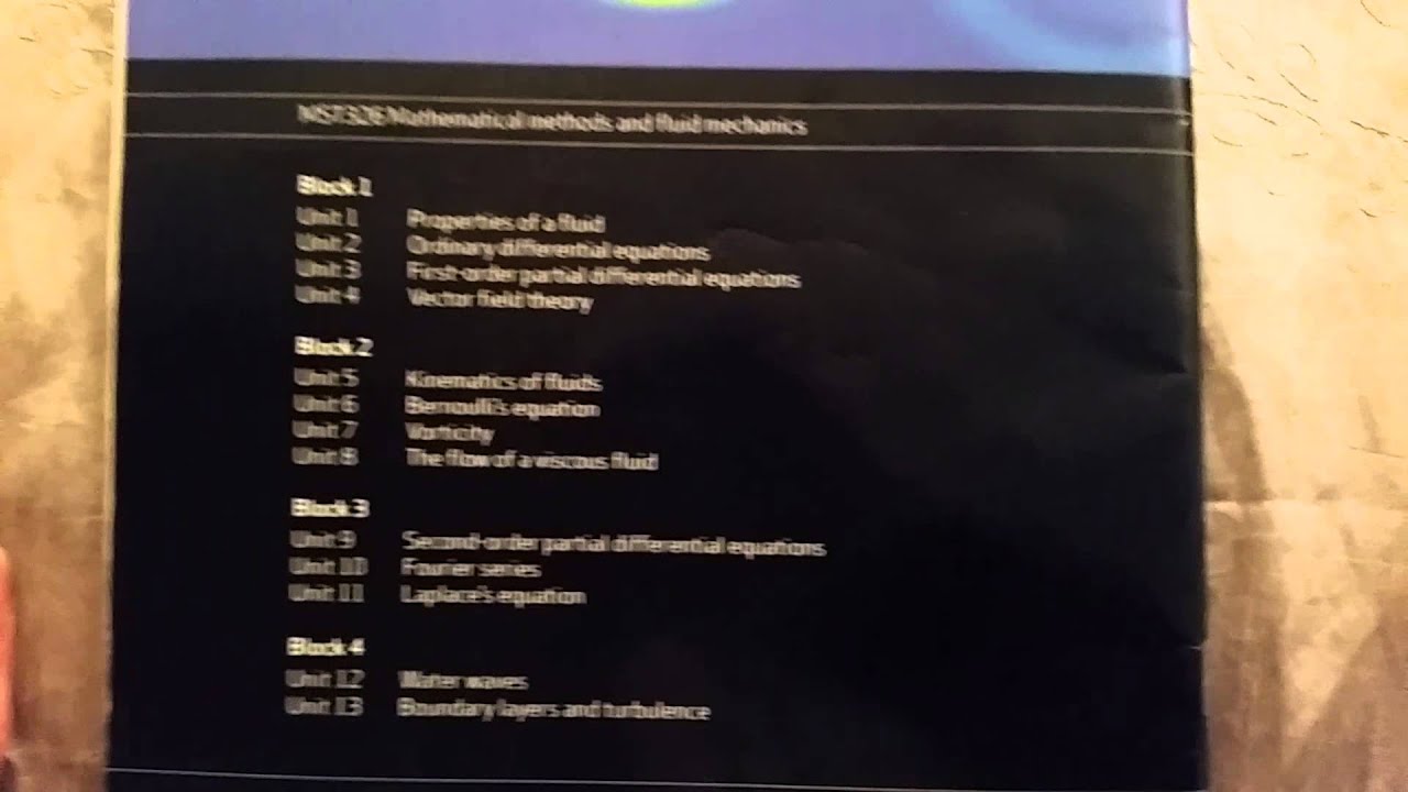 MST326 Mathematical methods and fluid mechanics - YouTube