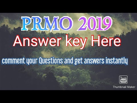 PRMO 2019 ANSWER KEY.|| PRMO 2019 PAPER answers. - YouTube