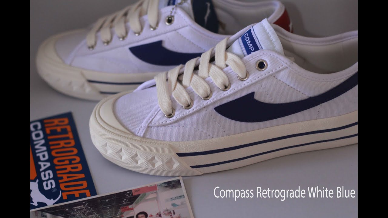 Compass Retrograde Low white Blue | Sepatu Terlaris 2021 - YouTube