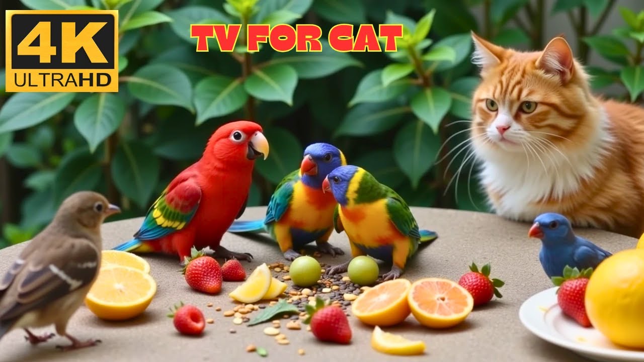 Cat TV: Videos for Cats to Watch | Birds and squirrels share a tasty ...