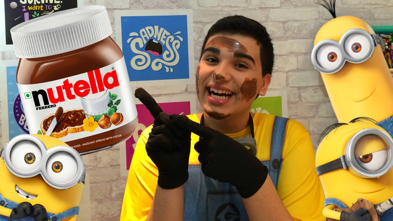 DESAFIO DO MINION COM NUTELLA !!! - YouTube
