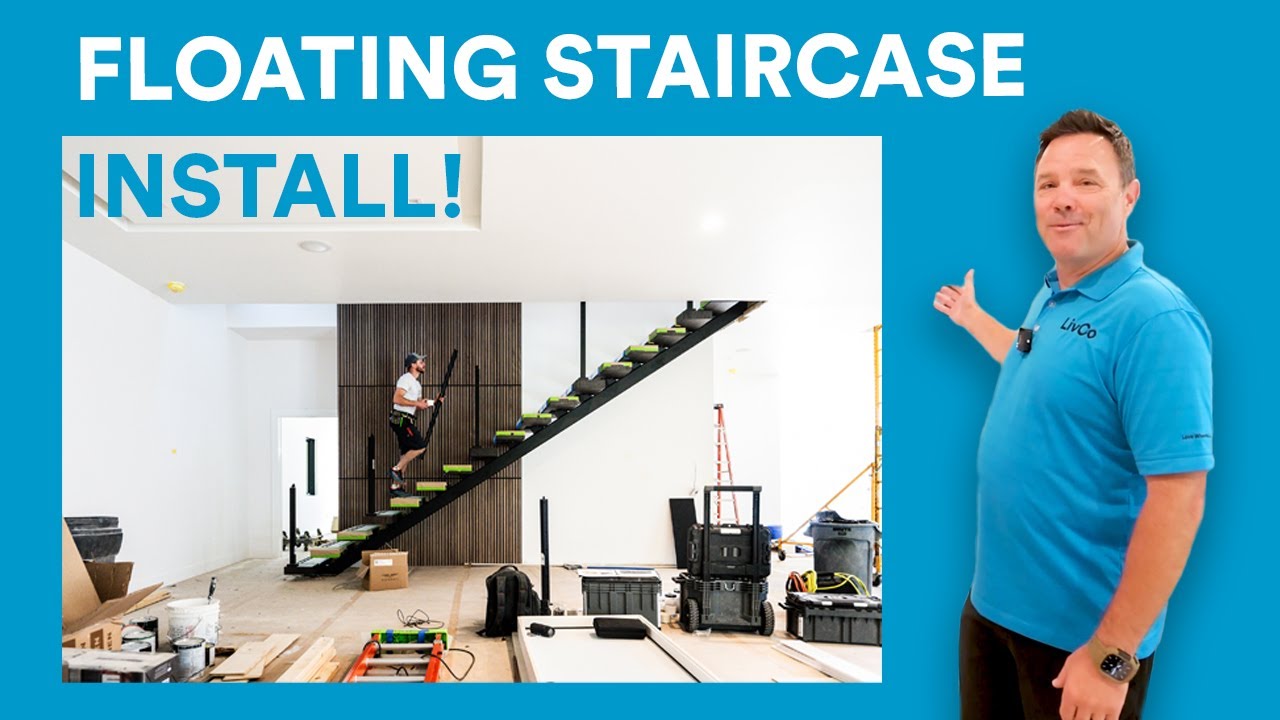 Modern Floating Staircase Install! - YouTube