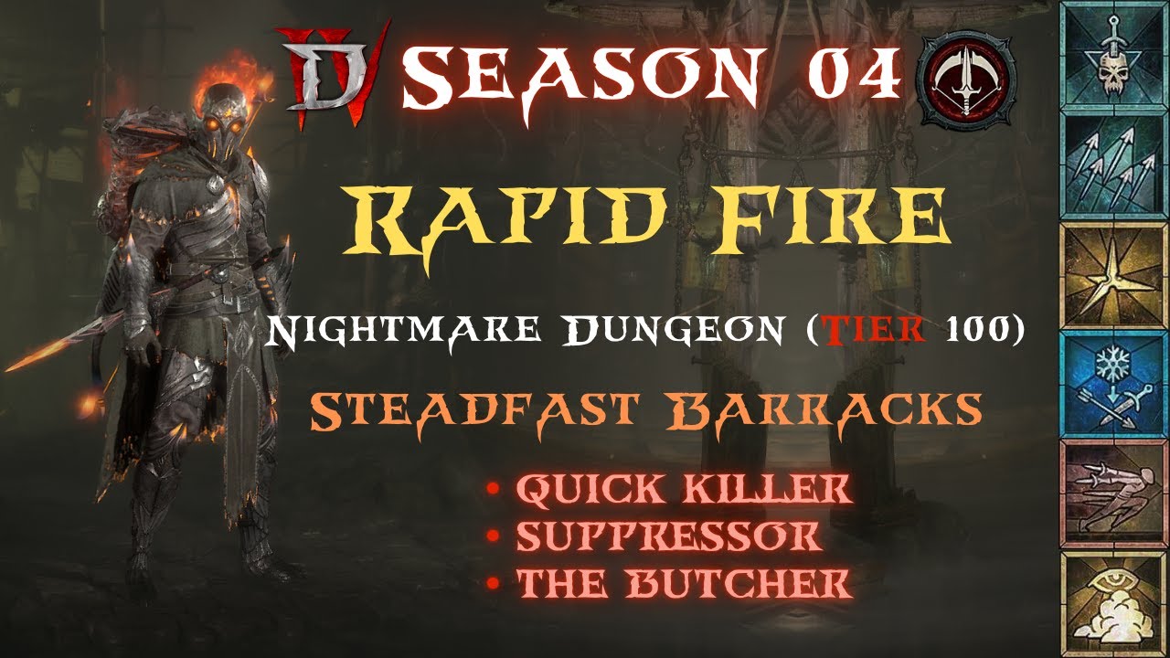 Diablo 4 - S04 - Rapid Fire Steafast Barracks feat. The Butcher (Quick ...