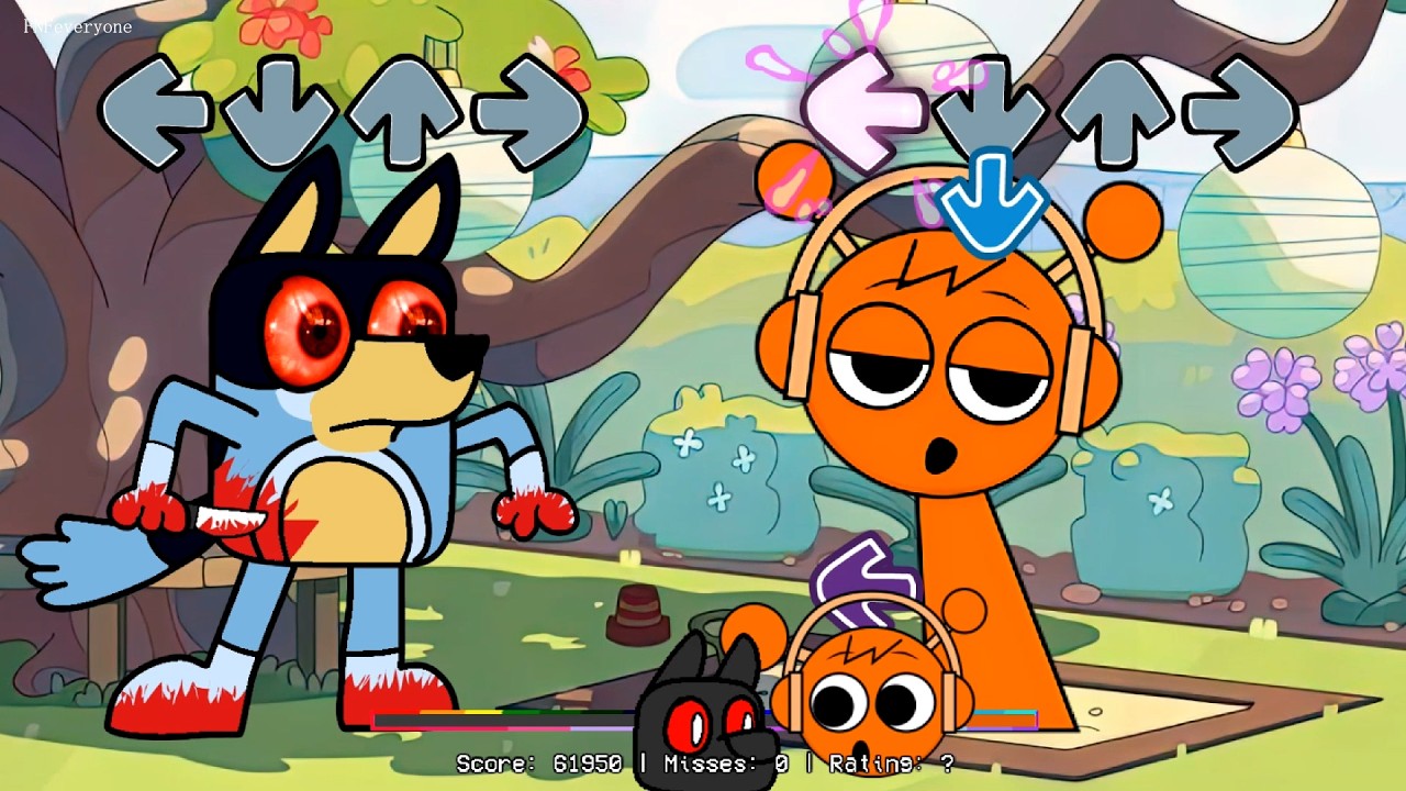 FNF Sprunki Normal All Phases VS Bluey All Phases Sings Can Can Song ...