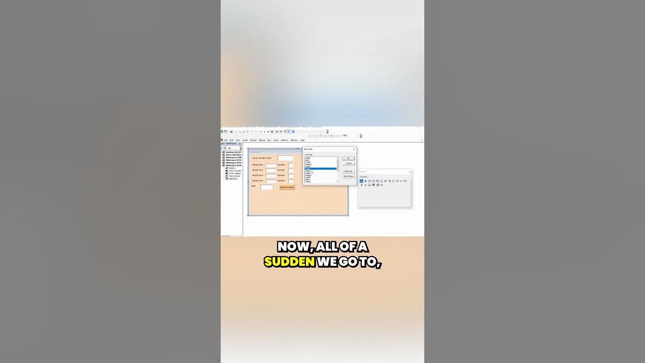 How to change tab order on Excel user form - YouTube