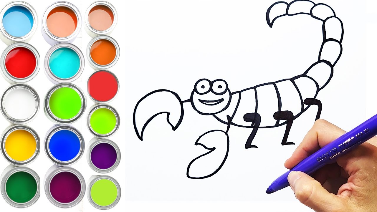 Scorpio for Kids Drawing | How to draw easy step by step | Colors for ...