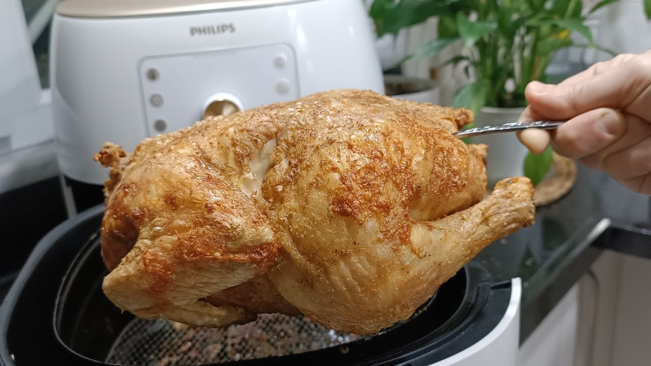 AIRFRYER DA PİLİÇ ÇEVİRME LEZZETİNDE BÜTÜN TAVUK TARİFİ PHILIPS ...