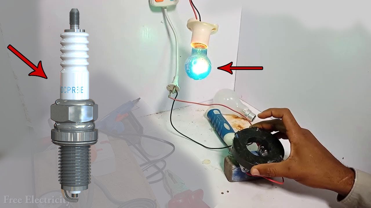 Free Electricity Energy With Spark Plug And Hammer Fk Tech - YouTube