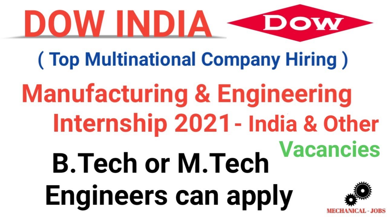 Multinational Company Dow India Hiring for Various Vacancies I ...