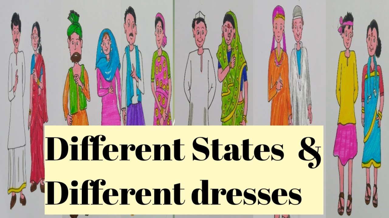 Different States&different traditional dress#drawing#ytvideo - YouTube