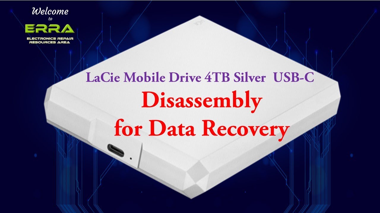 LaCie Mobile Drive 4TB Argent USB-C Disassembly for Data Recovery - YouTube