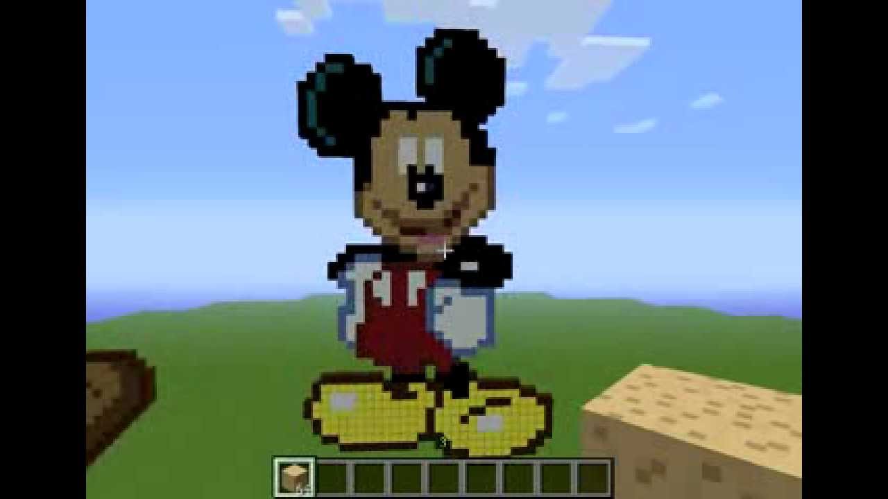 Mickey Mouse Minecraft Pixel Minecraft Pixel Art Mickey Mouse