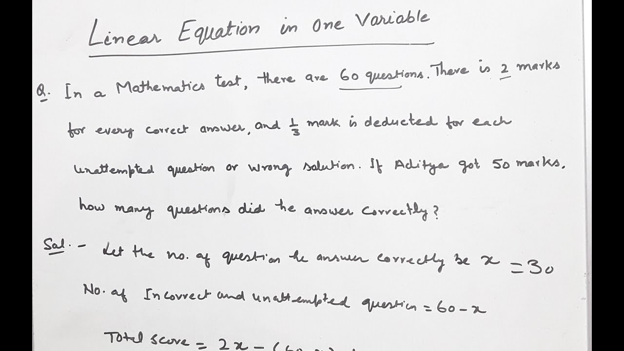 Question on LINEAR EQUATION || DIFFICULT || - YouTube