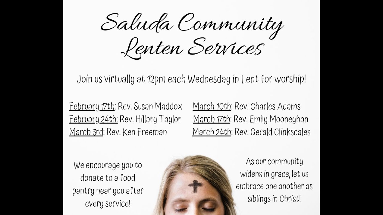 Saluda Community Lenten Services: First Full Week of Lent, 2021 - YouTube