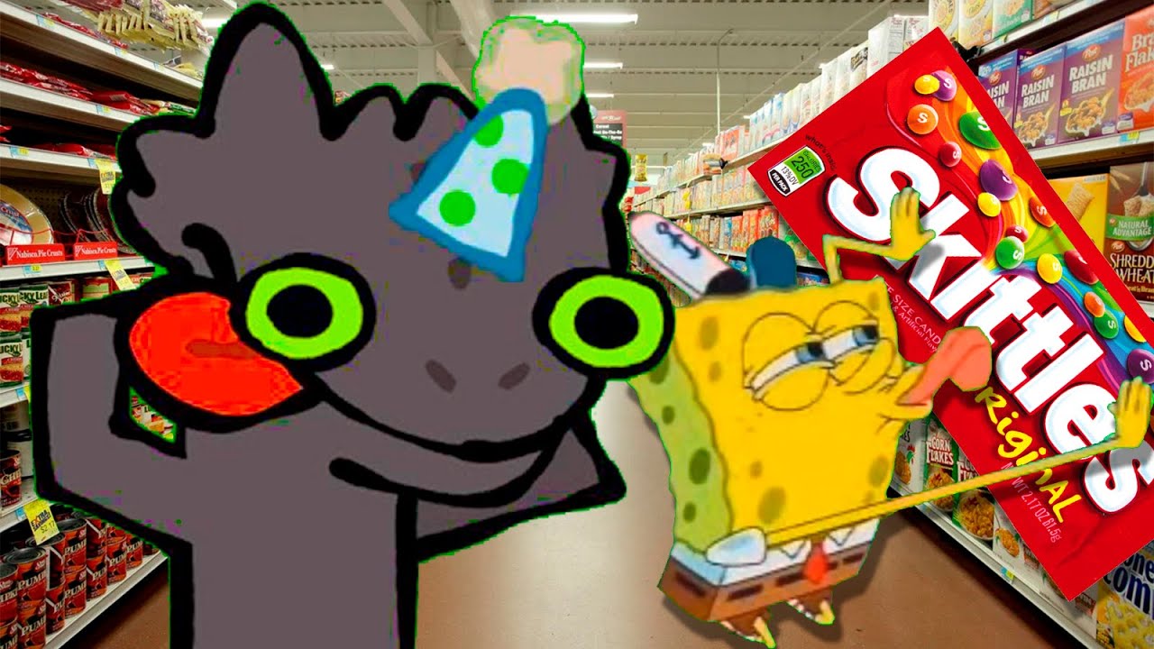 Toothless Dancing drops his Skittles SpongeBob - YouTube