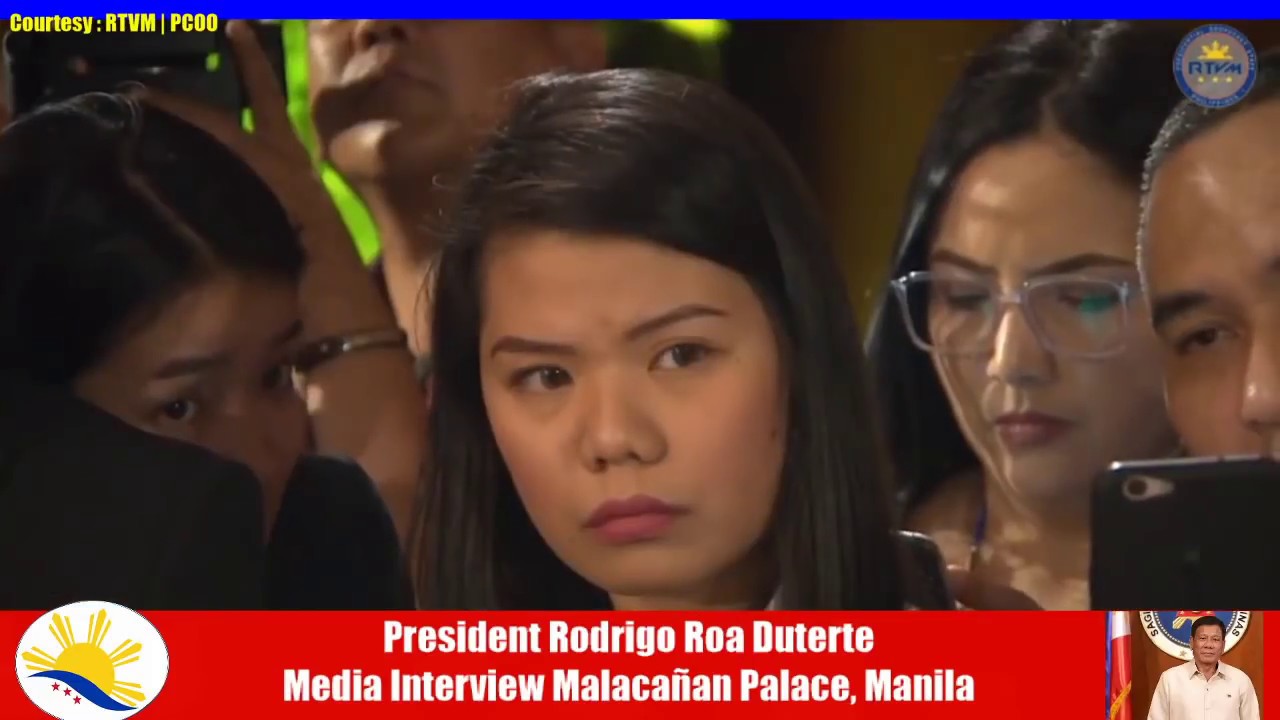 President Rodrigo Roa Duterte Media Interview Malacañan Palace, Manila ...