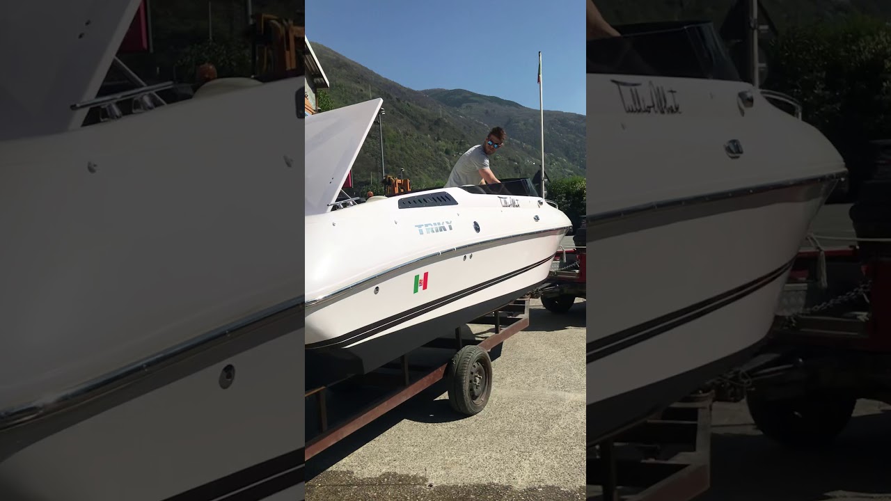 Mercruiser small block 5.0 L 305 CID thru hull exhaust system - YouTube