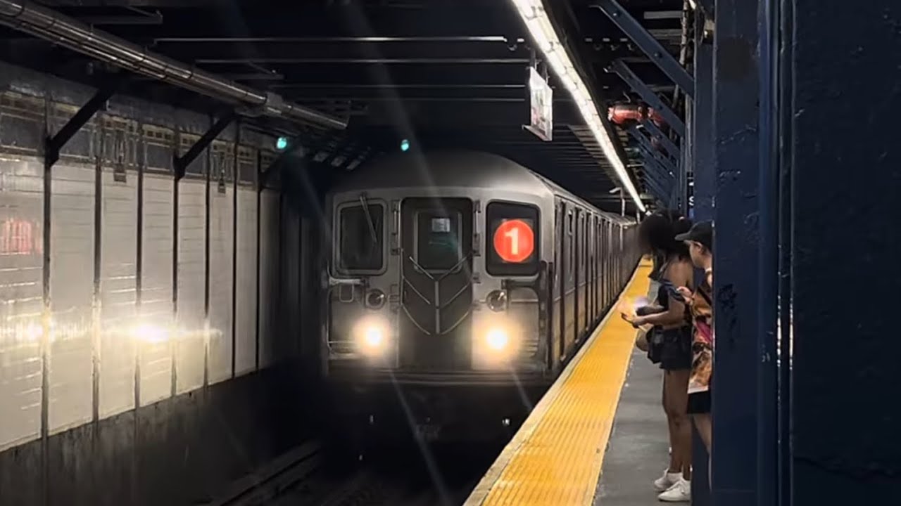IRT 7th Avenue Line: (1) (2) & (3) Train Action at 14th Street (R142 ...