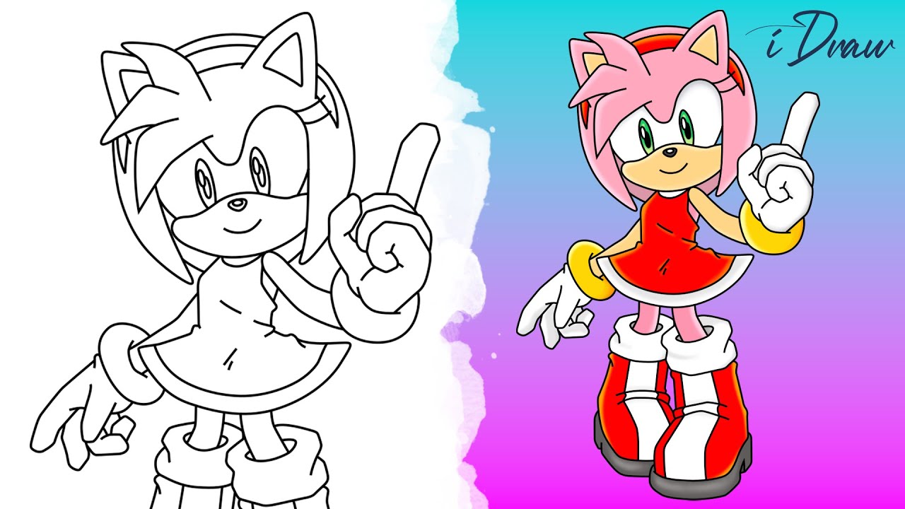 How to Draw Amy Rose | Sonic the Hedgehog - YouTube